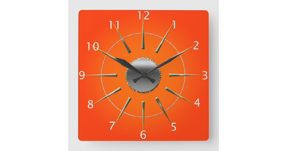 Bright Orange Wall Clock | Zazzle