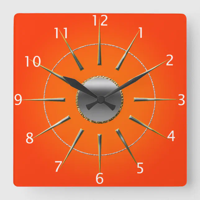 Bright Orange Wall Clock | Zazzle