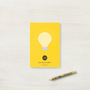 Bright Orange Your Logo Light Bulb Post-it Notes | Zazzle