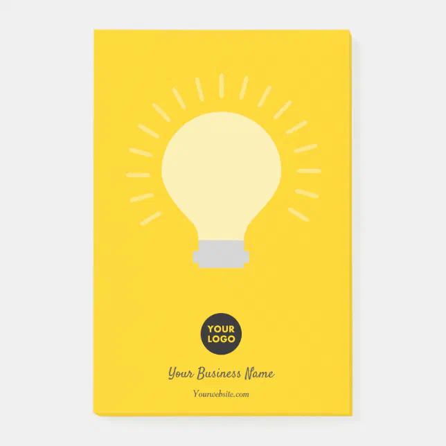 Bright Orange Your Logo Light Bulb Post-it Notes | Zazzle