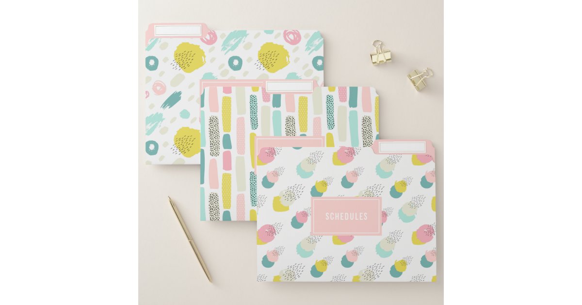 Bright Pastel Abstract Pattern Custom File Folders | Zazzle