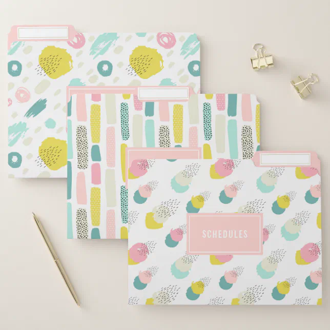 Bright Pastel Abstract Pattern Custom File Folders | Zazzle