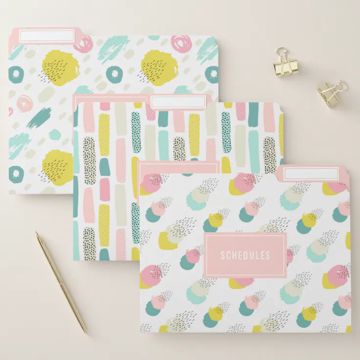 Bright Pastel Abstract Pattern Custom File Folders | Zazzle
