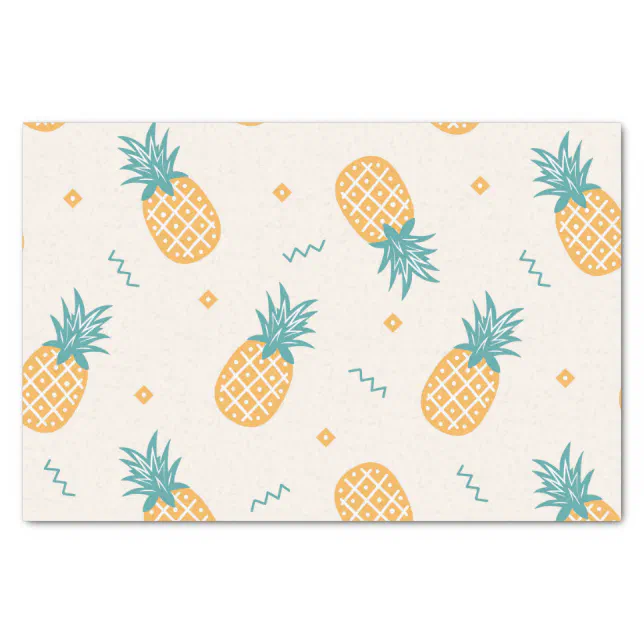 Bright Pineapple Pattern Decoupage Tissue Paper | Zazzle