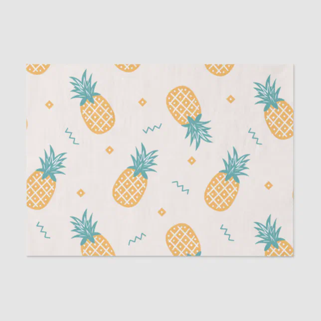 Bright Pineapple Pattern Decoupage Tissue Paper | Zazzle