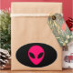 Bright Pink Alien Head Oval Sticker | Zazzle