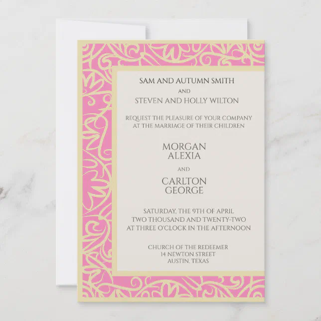 Bright Pink announcement, any occasion Invitation | Zazzle
