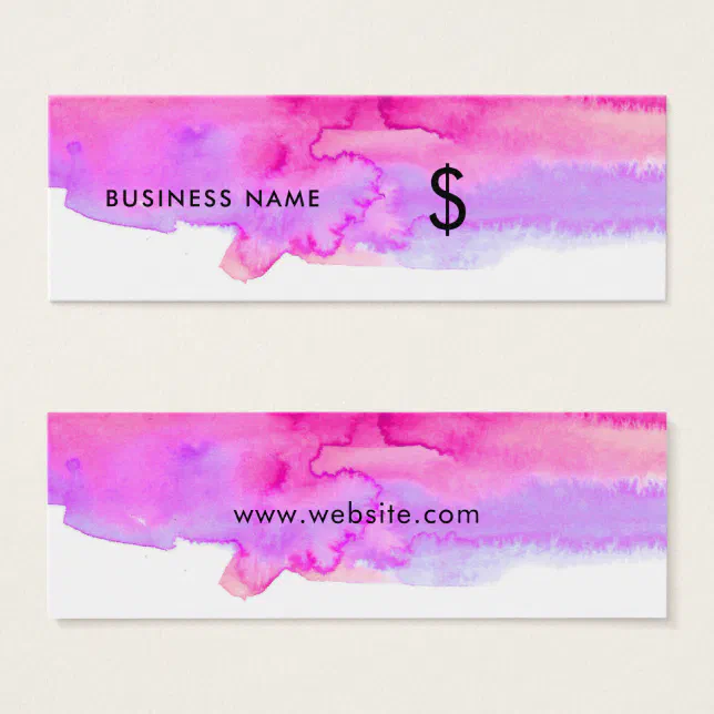 Bright Pink Art Watercolor Splash White Price Tag | Zazzle