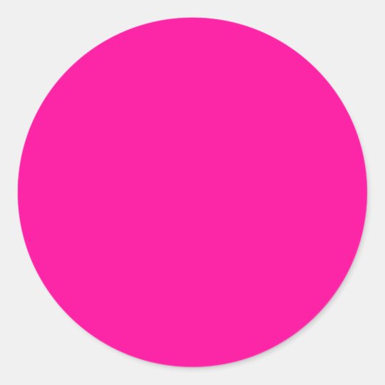 Bright Pink Dot Or Cirlce Classic Round Sticker | Zazzle.com