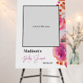 Bright Pink Floral Selfie Frame Photo Prop Foam Board | Zazzle