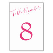 Bright Pink Floral Wedding Table Number | Zazzle