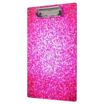 Bright pink glitter clipboard | Zazzle