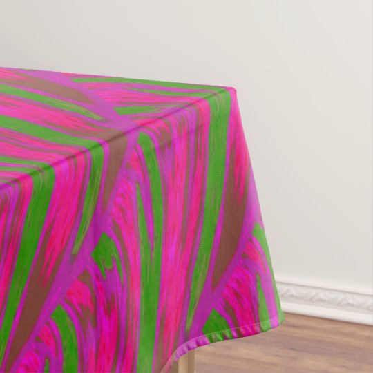 Bright Pink Green Color Swish Abstract Tablecloth | Zazzle.com