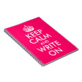 Bright Pink Keep Calm and Write On Notebook | Zazzle