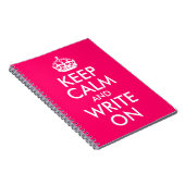 Bright Pink Keep Calm and Write On Notebook | Zazzle