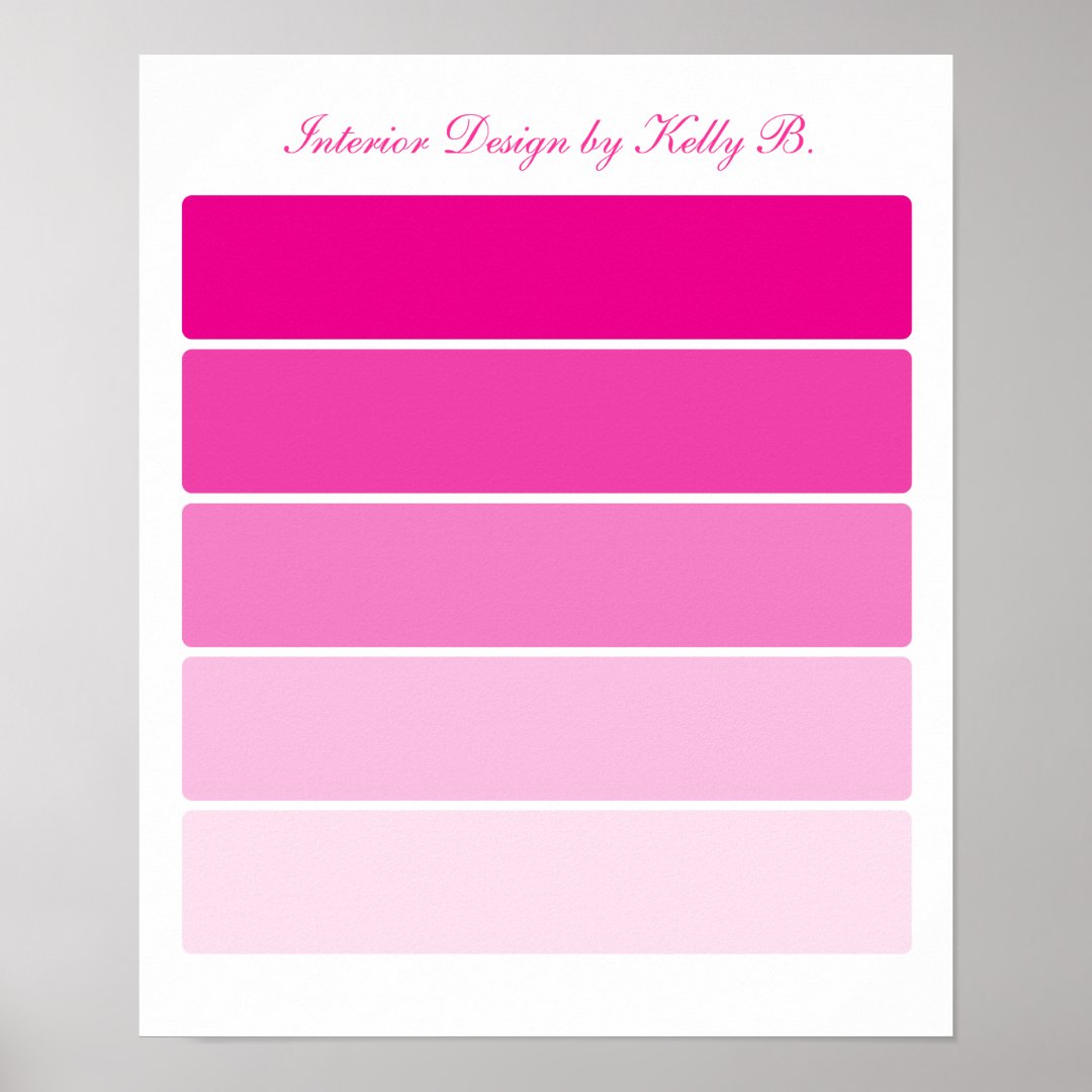 Bright Pink Paint Samples Poster | Zazzle