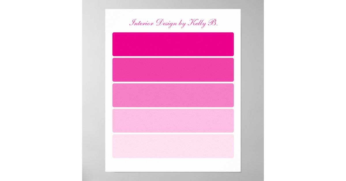 Bright Pink Paint Samples Poster | Zazzle