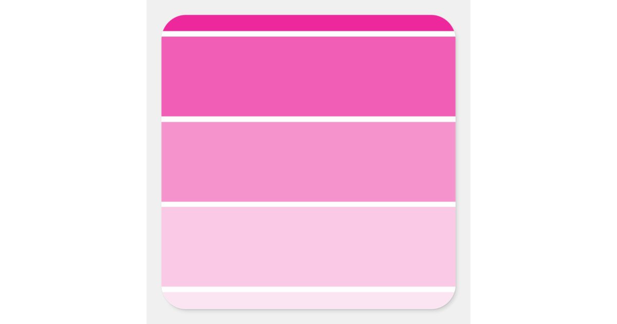 Bright Pink Paint Samples Square Sticker | Zazzle
