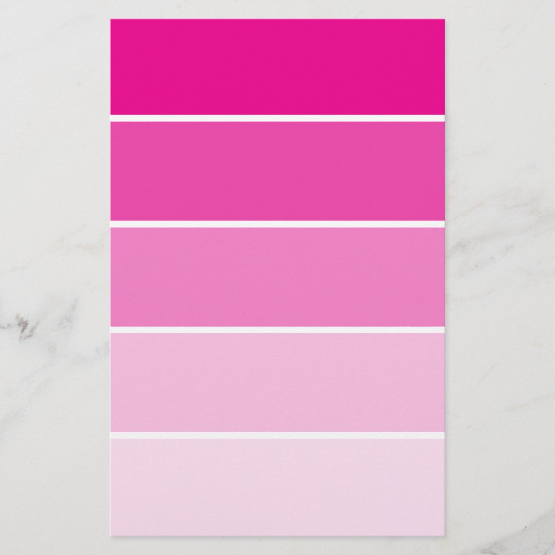 Bright Pink Paint Samples Stationery | Zazzle