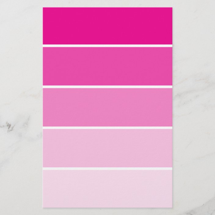 Bright Pink Paint Samples Stationery | Zazzle.com