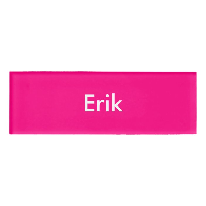 Bright Pink Personalized Template Name Tag | Zazzle.com