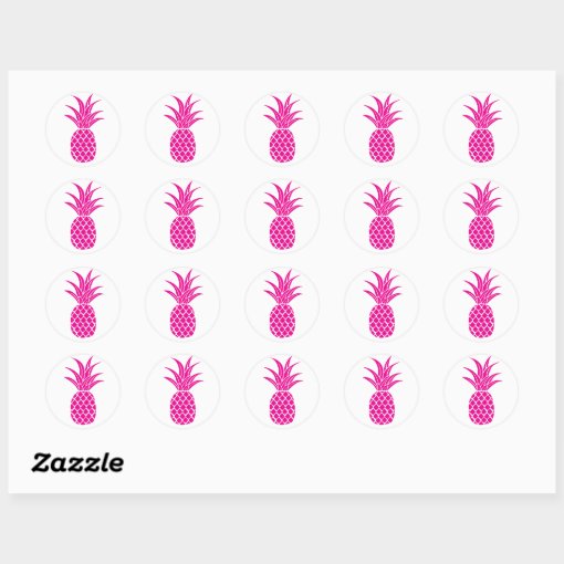 Bright Pink Pineapple Sticker | Zazzle