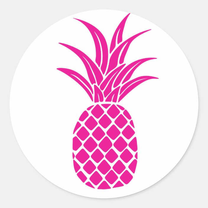 Bright Pink Pineapple Sticker | Zazzle.com