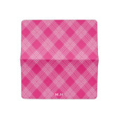 Bright Pink Plaid Stylish Monogram Checkbook Cover | Zazzle