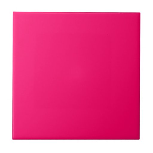 Bright Pink Solid Color Small Square Tile | Zazzle