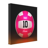 Bright Pink Volleyball Team Canvas Print | Zazzle