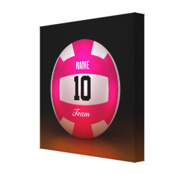 Bright Pink Volleyball Team Canvas Print | Zazzle