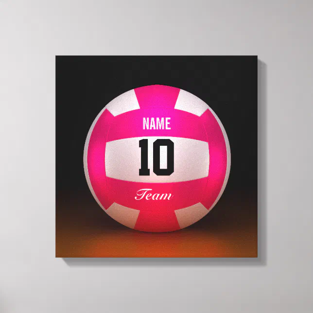 Bright Pink Volleyball Team Canvas Print | Zazzle