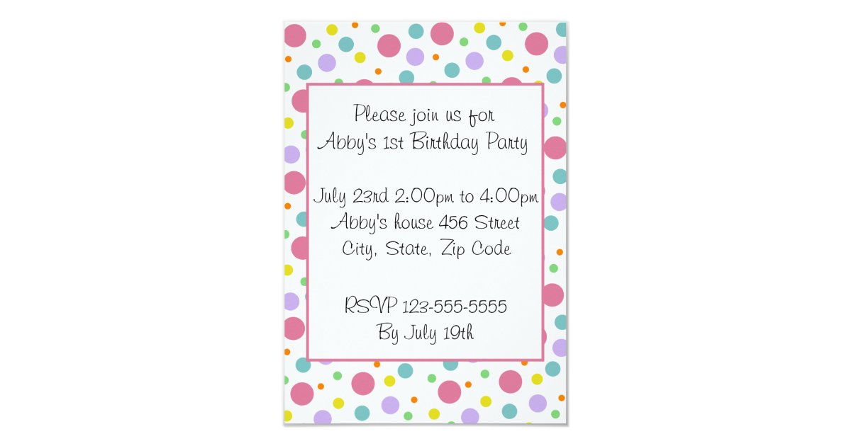 Bright Polka Dot Invitation | Zazzle.com