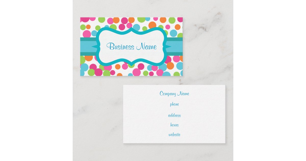 Bright Polka Dots Business Card | Zazzle