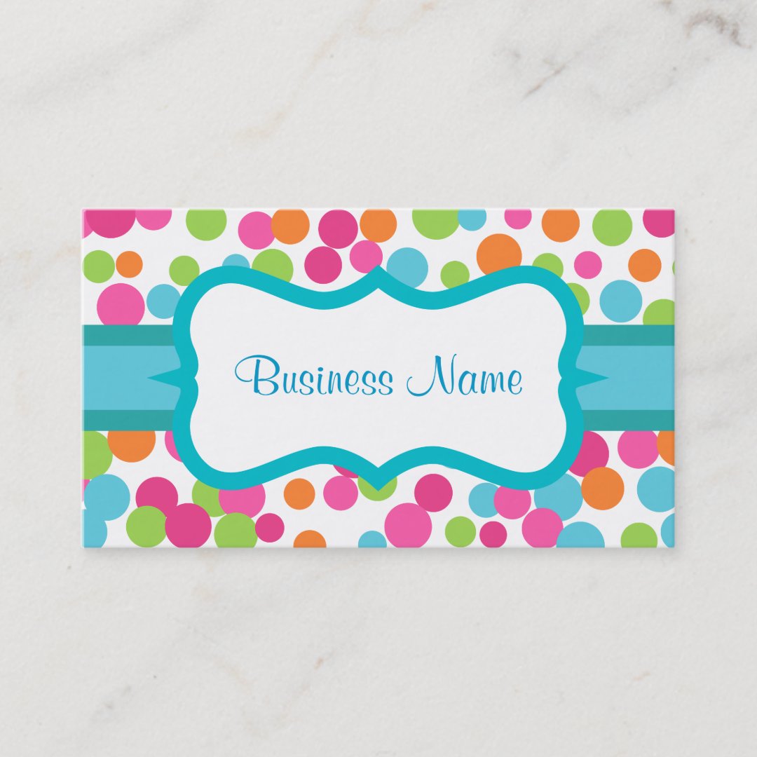 Bright Polka Dots Business Card | Zazzle