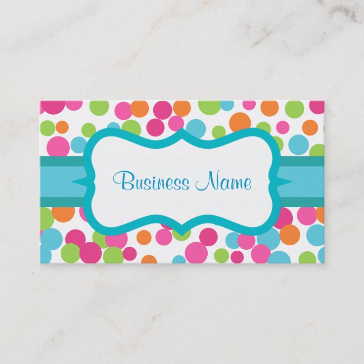 Bright Polka Dots Business Card | Zazzle