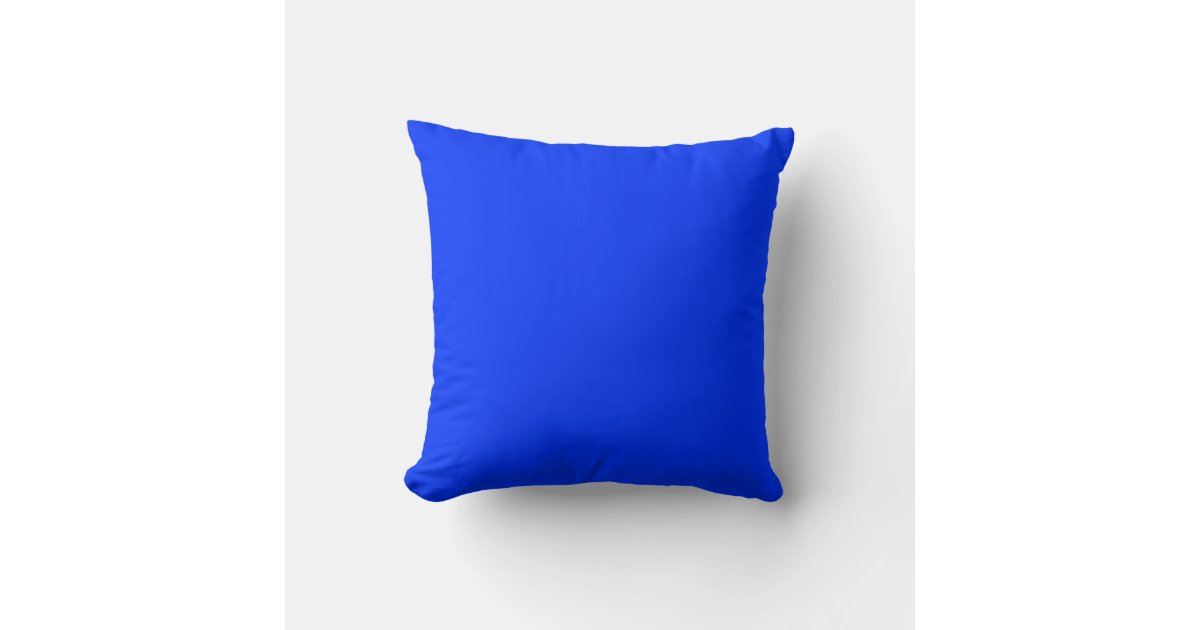 bright primary blue pillow | Zazzle