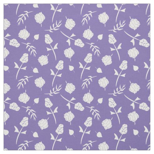 Purple Floral Fabric | Zazzle