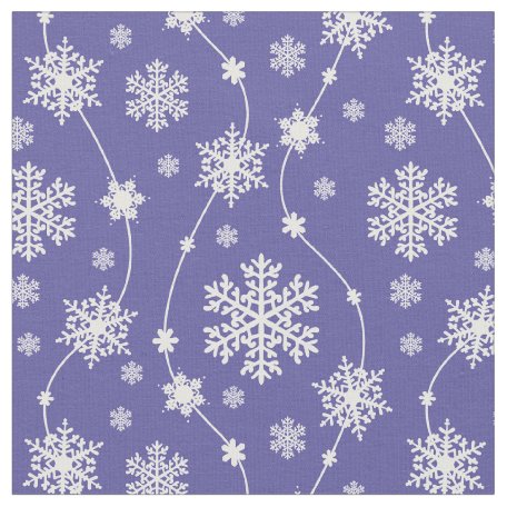 Purple and White Snowflakes Pattern Fabric | Zazzle