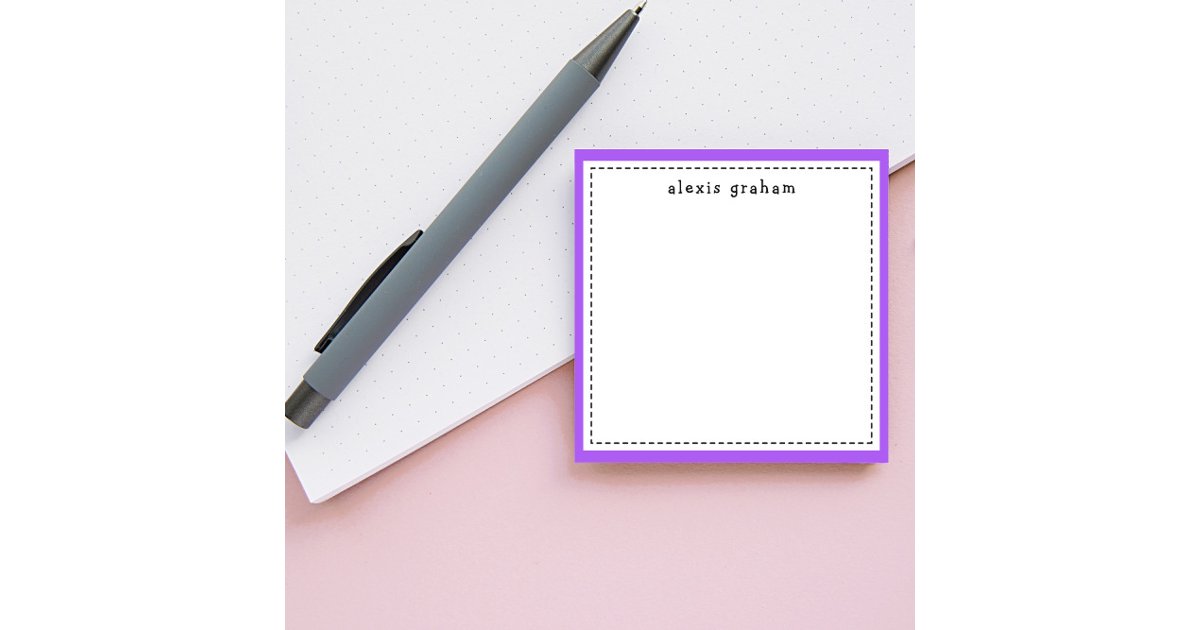 Bright Purple Border Add Name Personalized Post-it Notes | Zazzle