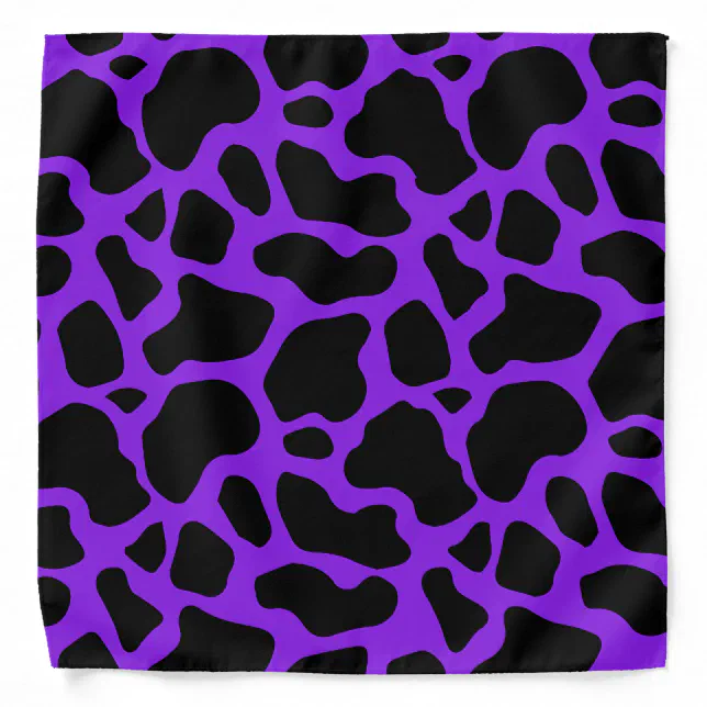 Bright Purple Cow Print Custom Color Bandana | Zazzle