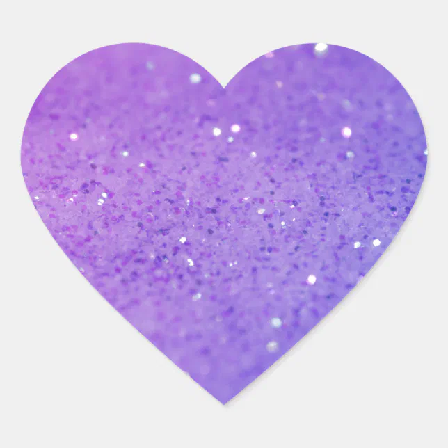 Bright Purple Glitter - Shiny, Sparkles Heart Sticker | Zazzle