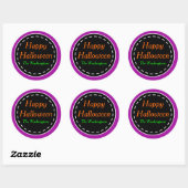 Bright Purple Happy Halloween Stickers | Zazzle