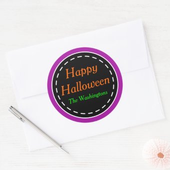 Bright Purple Happy Halloween Stickers | Zazzle