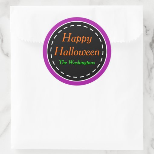 Bright Purple Happy Halloween Stickers | Zazzle