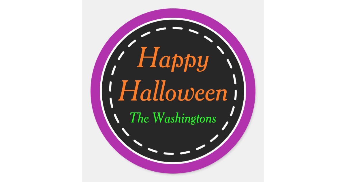 Bright Purple Happy Halloween Stickers | Zazzle