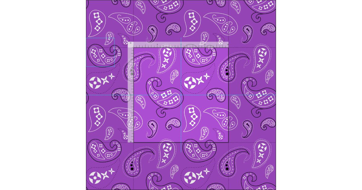 Bright Purple Paisley Western Bandana Print Fabric | Zazzle