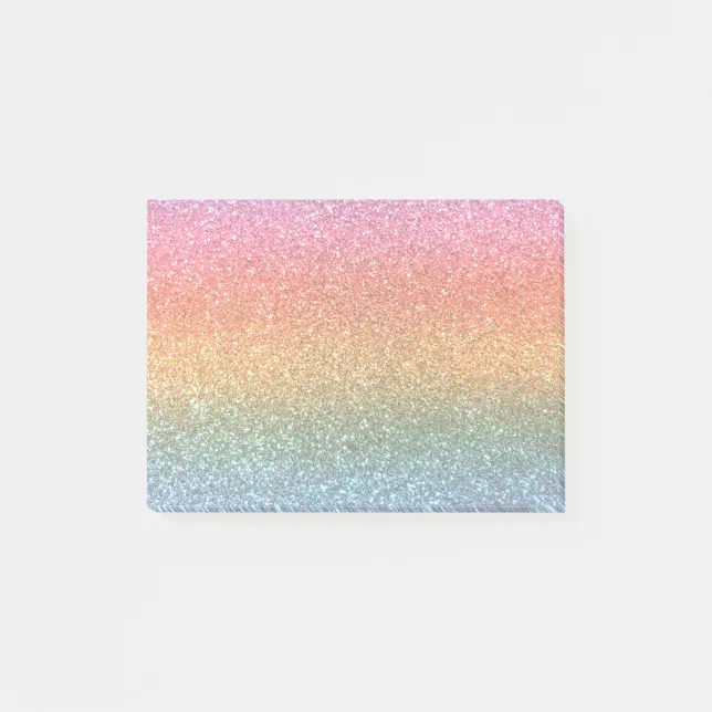 Bright rainbow glitter post-it notes | Zazzle