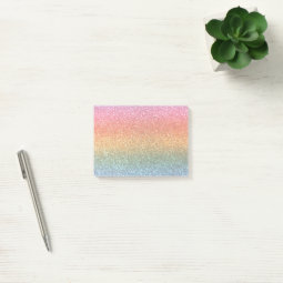 Bright rainbow glitter post-it notes | Zazzle