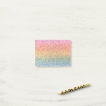 Bright rainbow glitter post-it notes | Zazzle